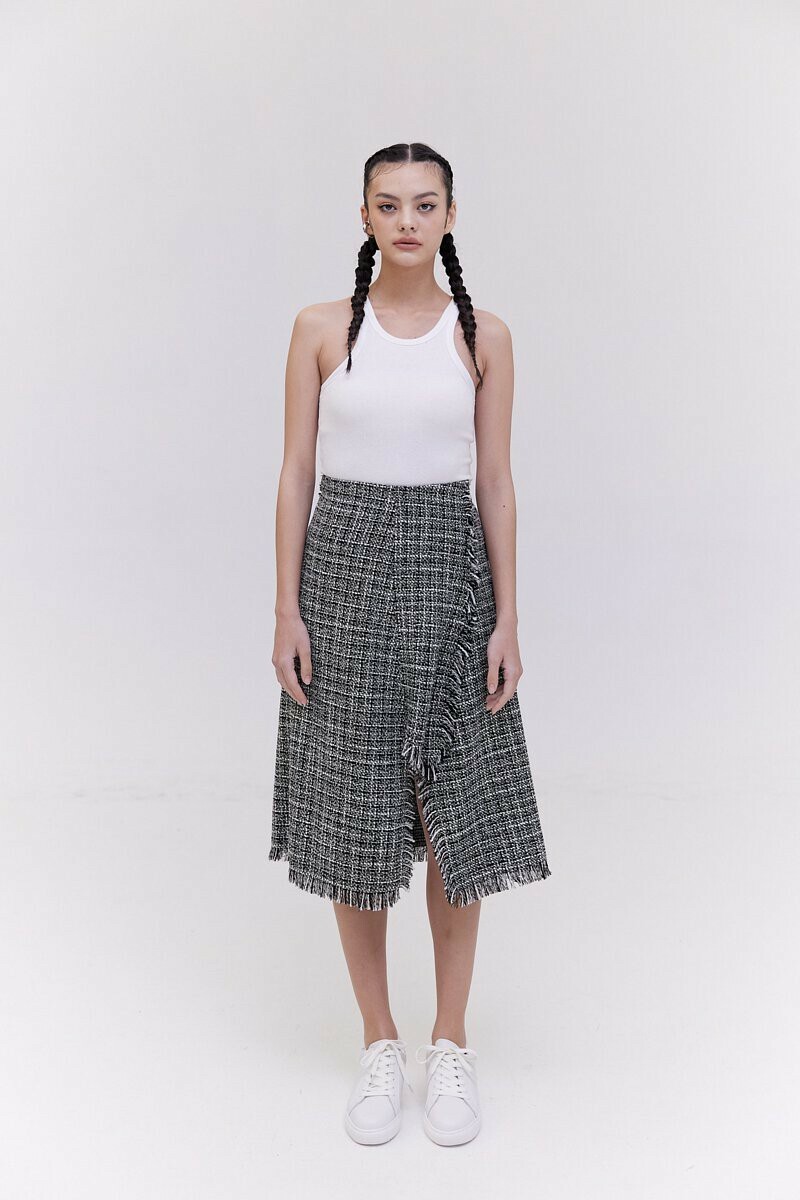 Checked Wool Skirt