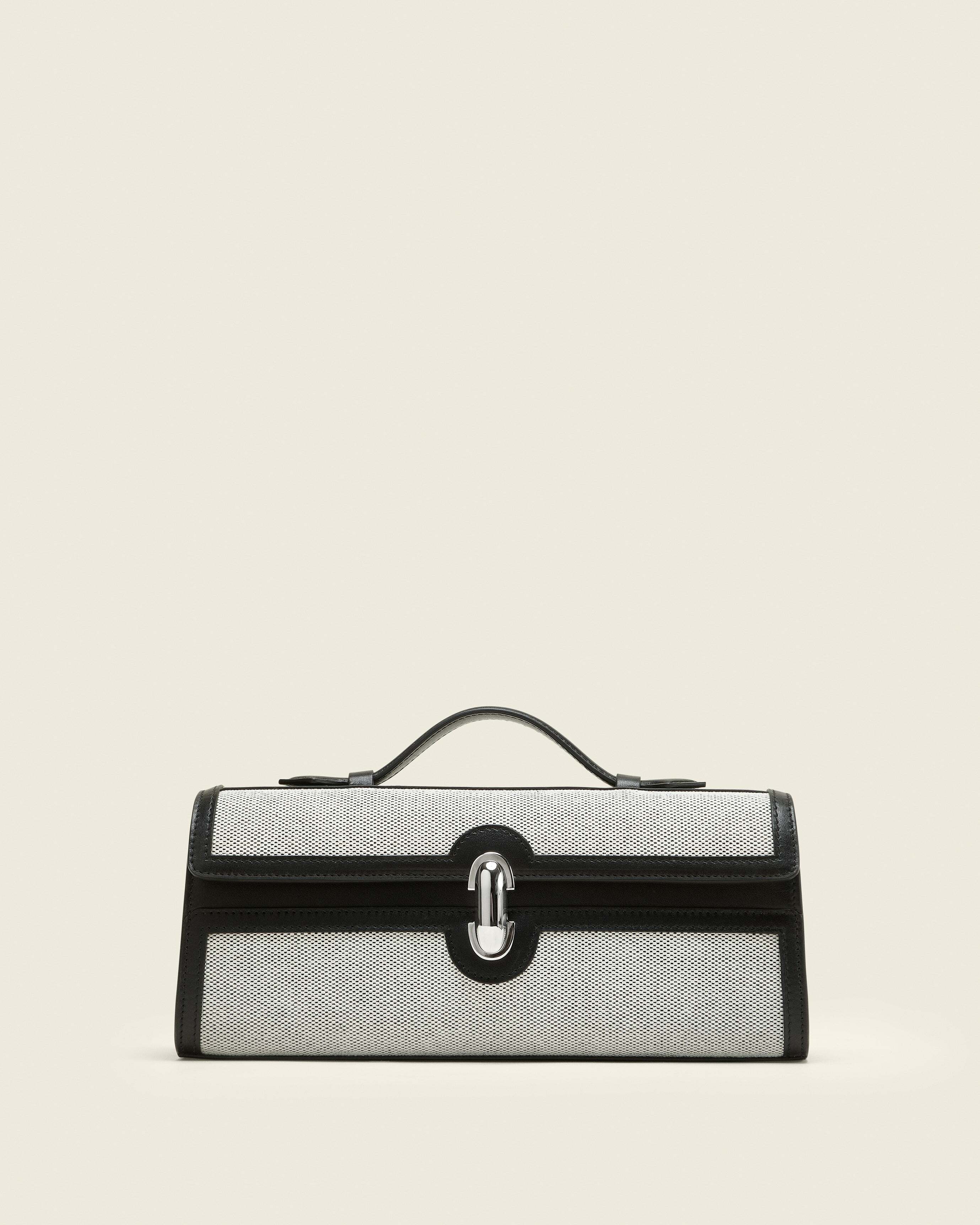 SAVETTE Slim Symmetry Pochette in Canvas with Black Tri