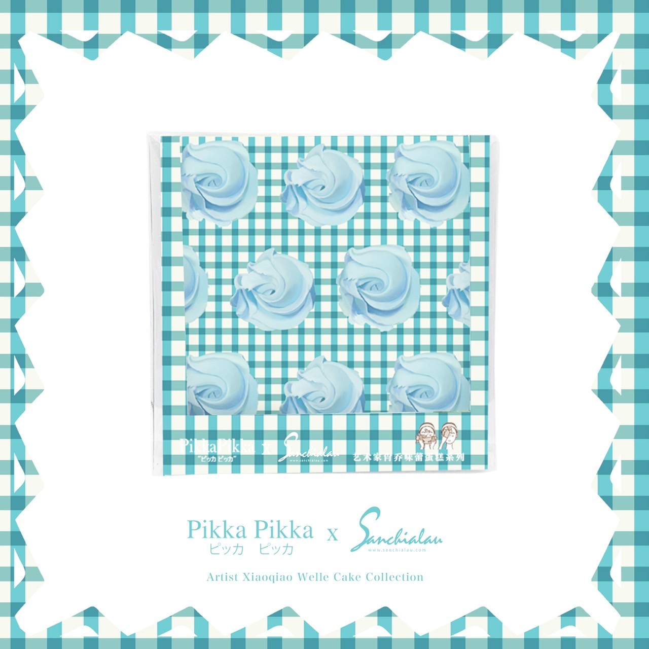 【日本Pikka Pikka】美女設計師聯名 Sanchia X Pikka Pikka 洗臉布_清新天空藍玫