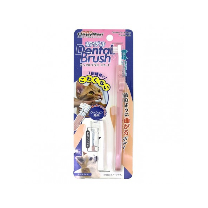 《CattyMan》犬貓用柔柄小刷頭牙刷｜附替換刷頭