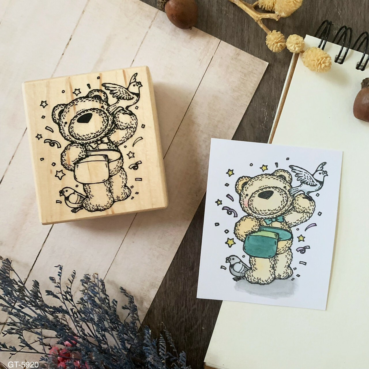 楓木印章-和平鴿魔術師棉花熊 GT-5920