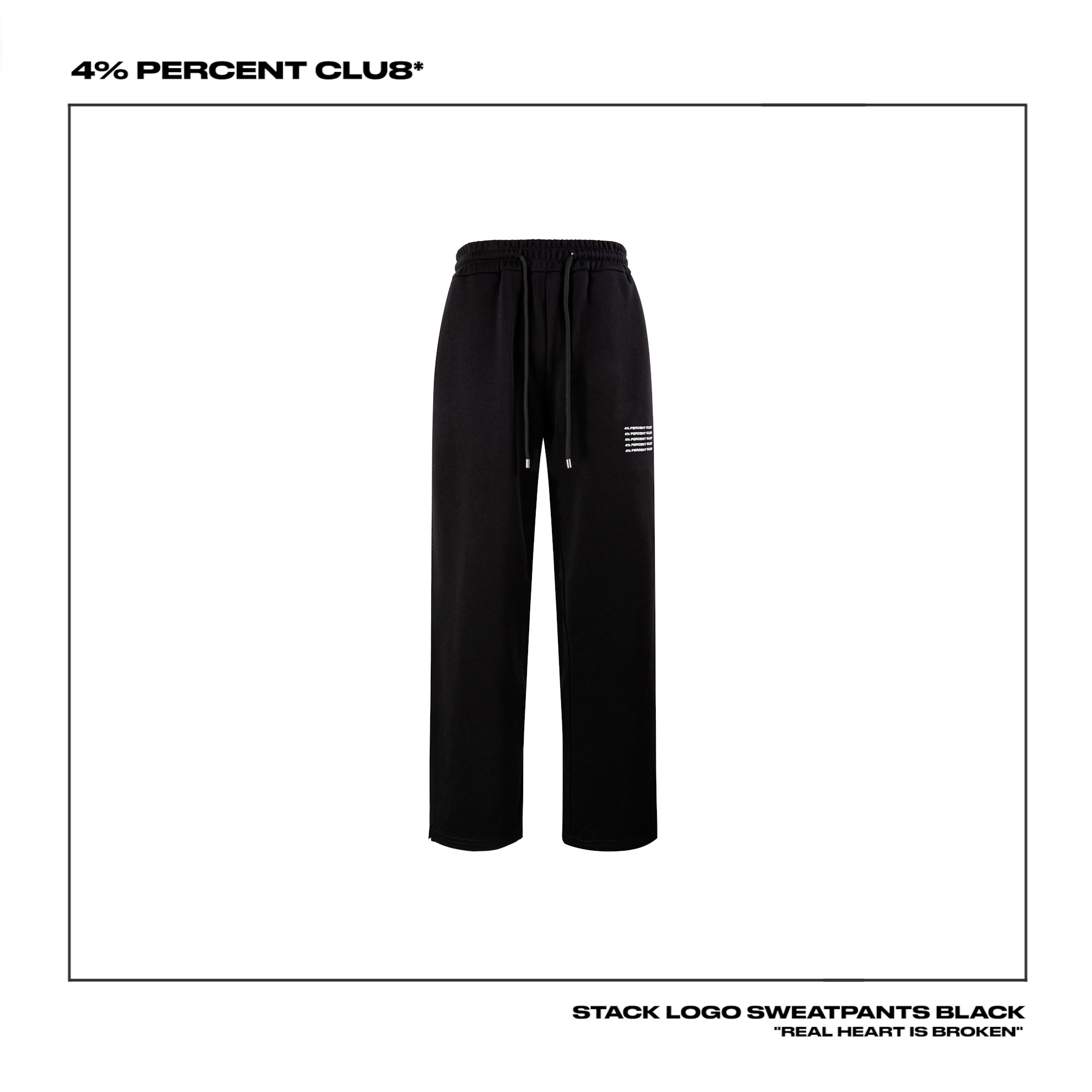 STACK LOGO SWEATPANTS BLACK / 文字款黑色長褲