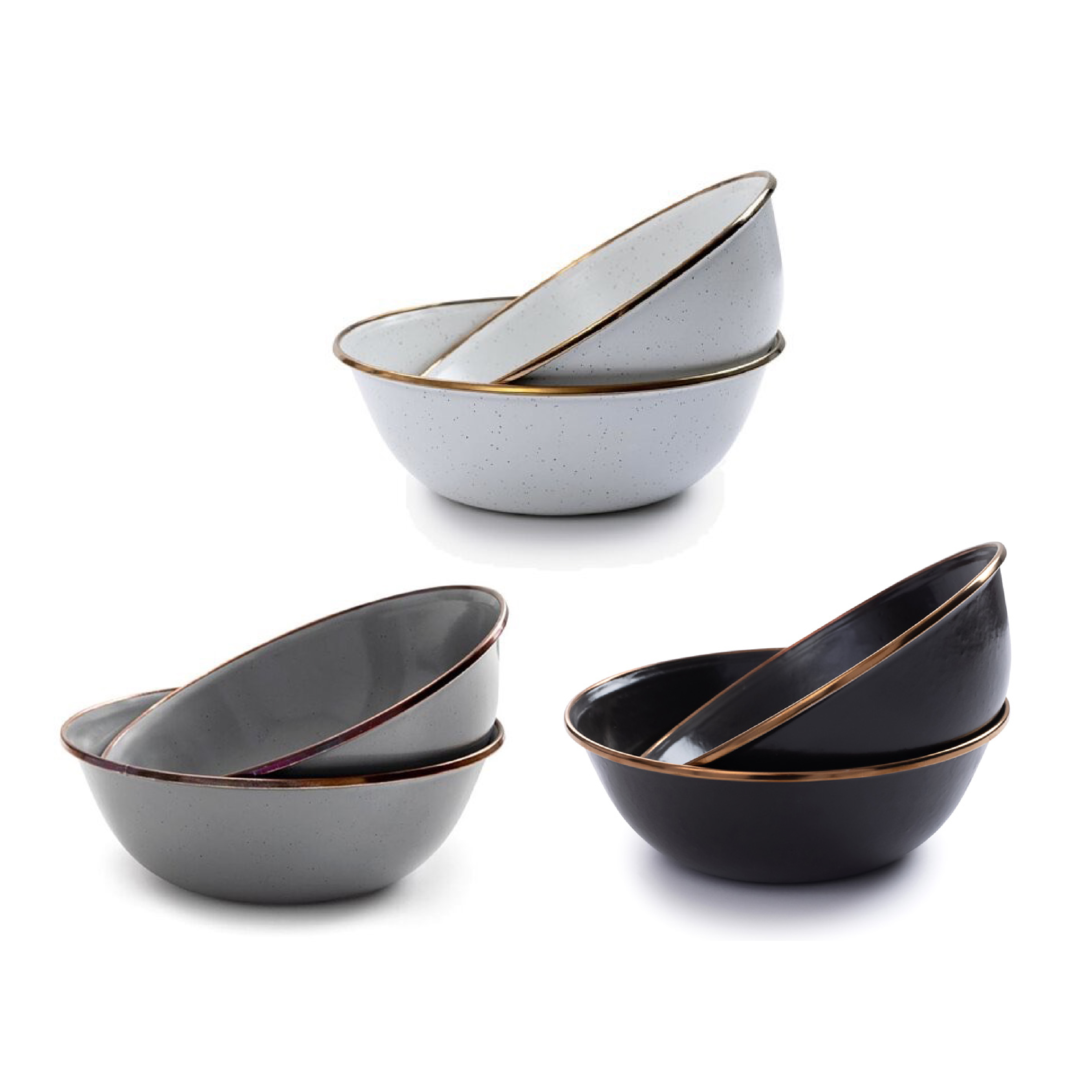 BAREBONES ENAMEL BOWL SET 2入琺瑯碗組 - 蛋殼白