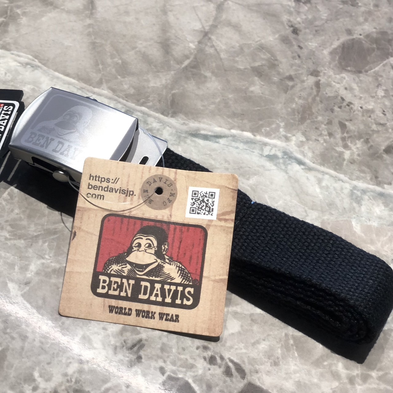 Ben Davis webbed belt 經典LOGO帆布鐵扣皮帶