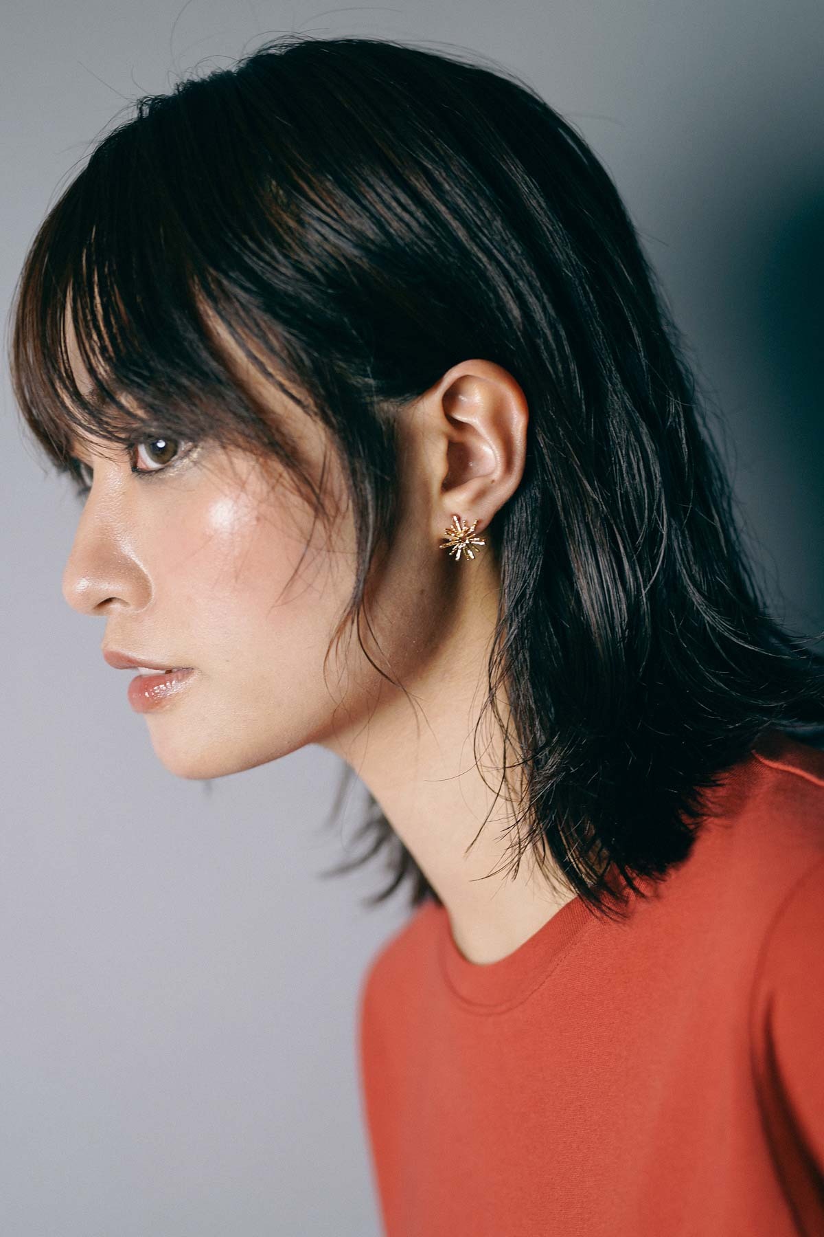 Earring: mini speckle (gold) -1件到付，2件免運費