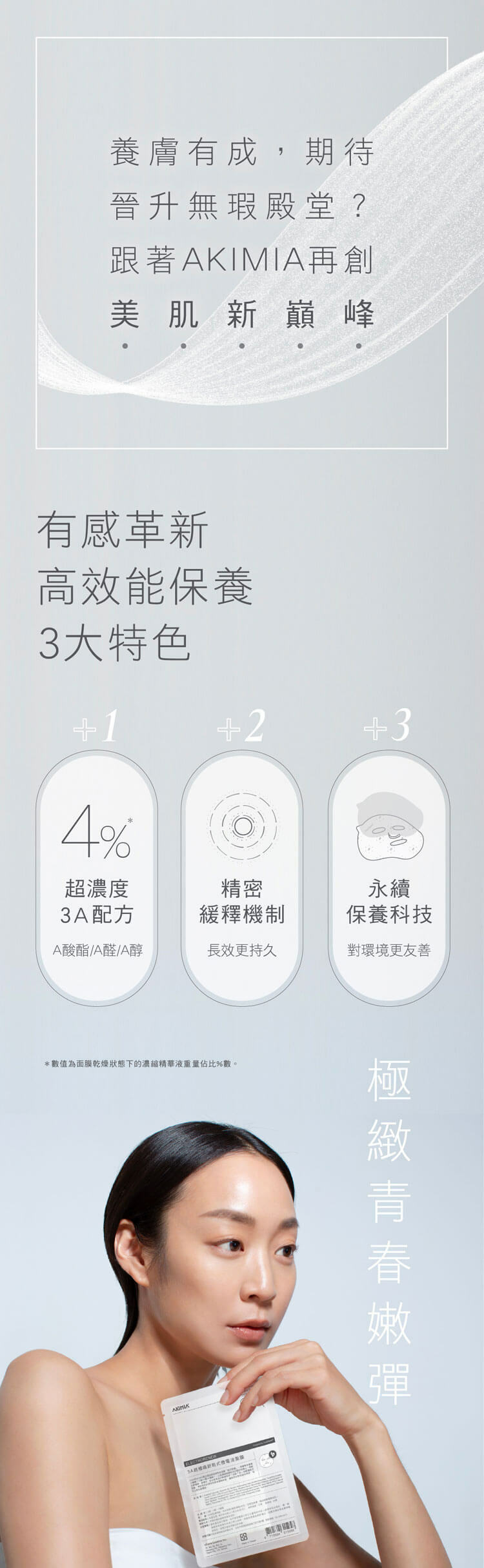 微電流 面膜｜乾式｜AKIMIA 3A 終極喚新