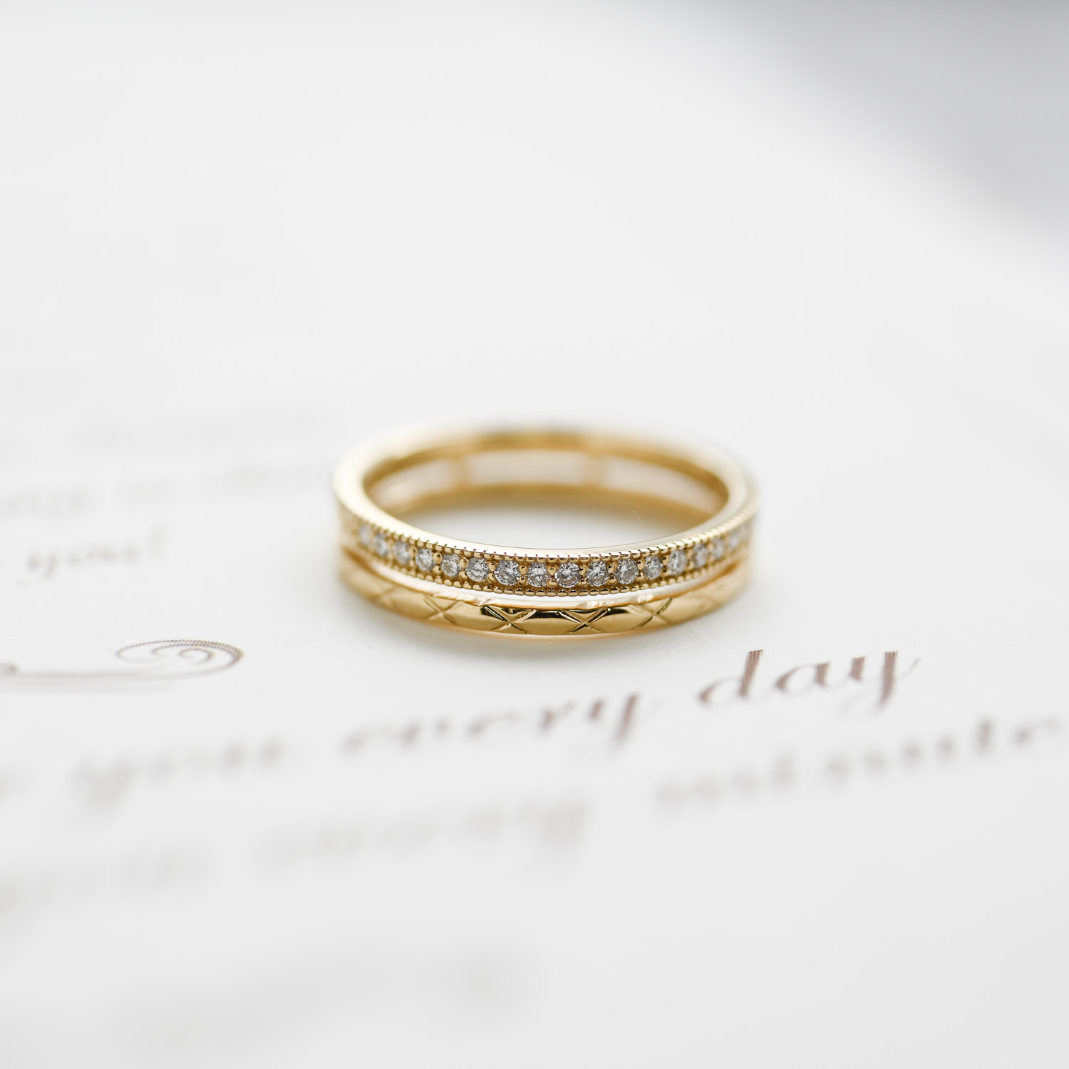 18K Double Layer Pinky Diamond Ring