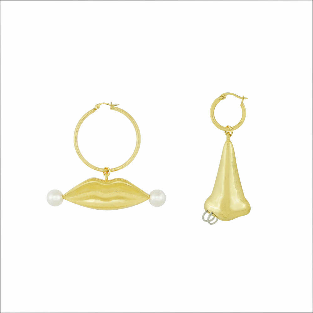 [HELR] Designer Mouth and Nose Hoop Earrings