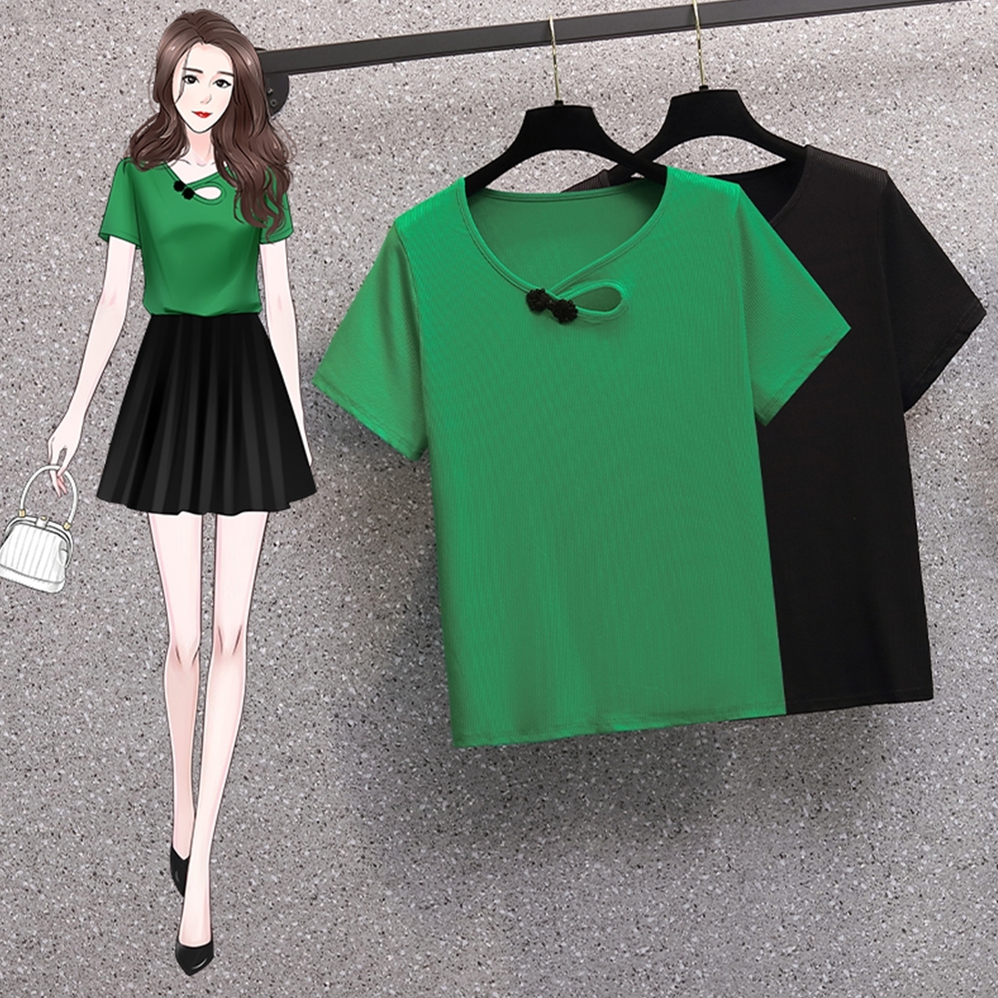 【H1005】中國風鏤空短袖上衣 M-4XL