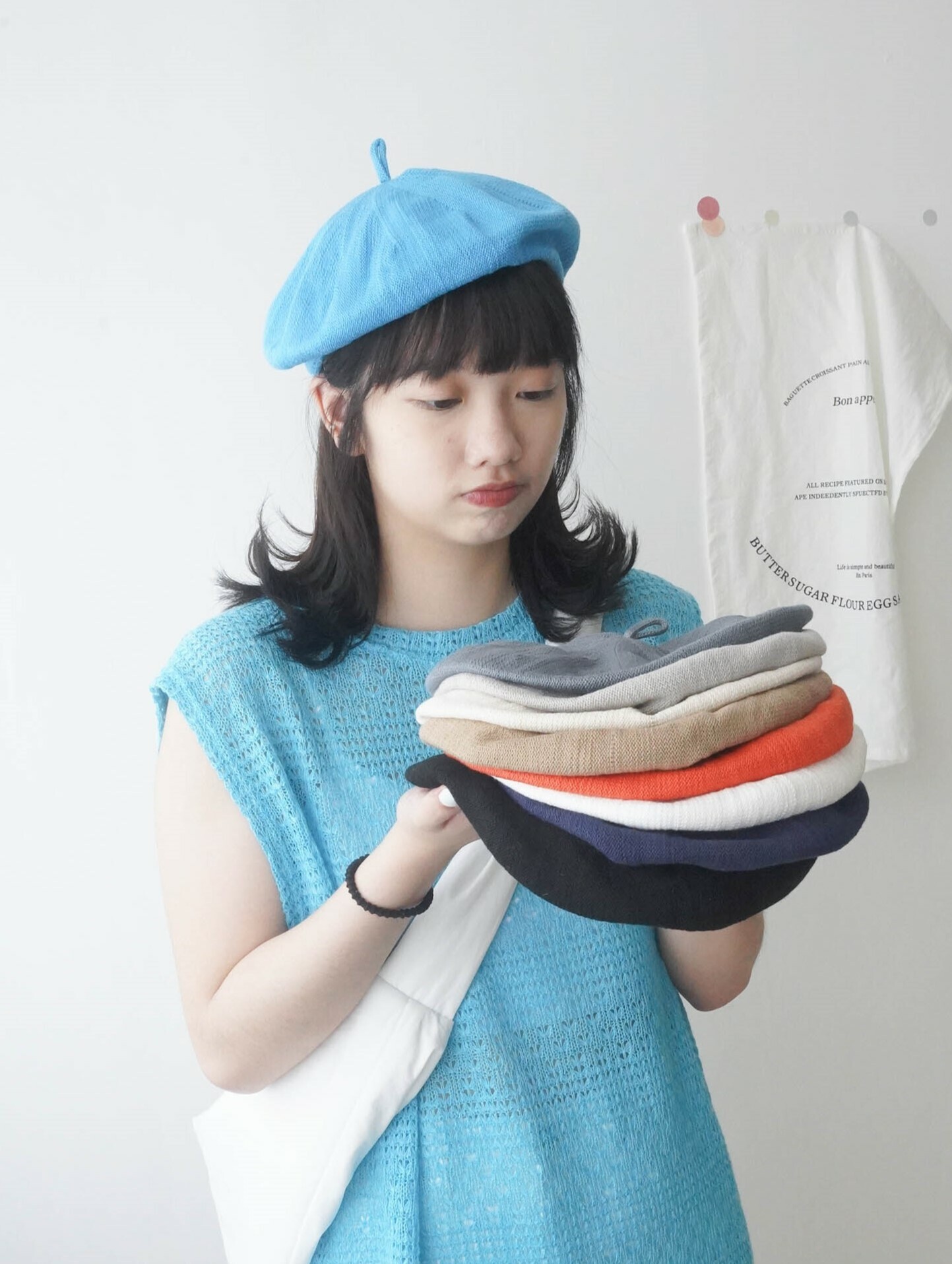 linen cotton beret hat