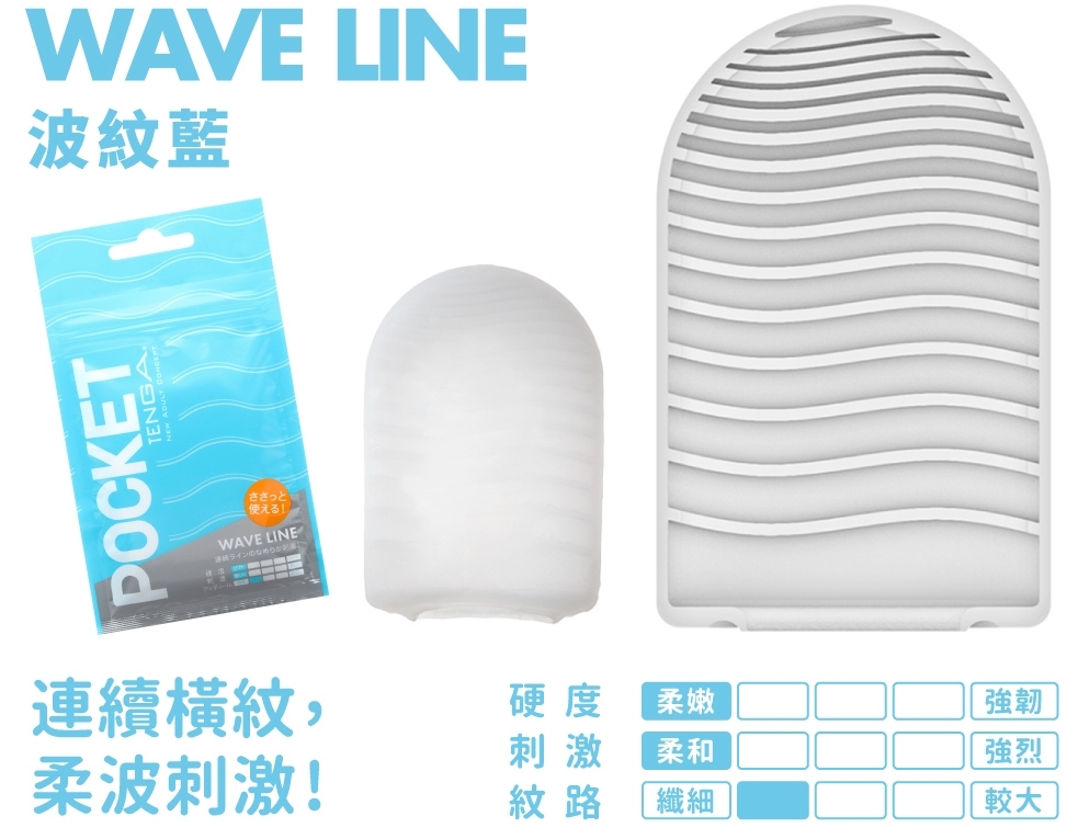 POCKET TENGA口袋包（WAVE LINE/波紋藍）