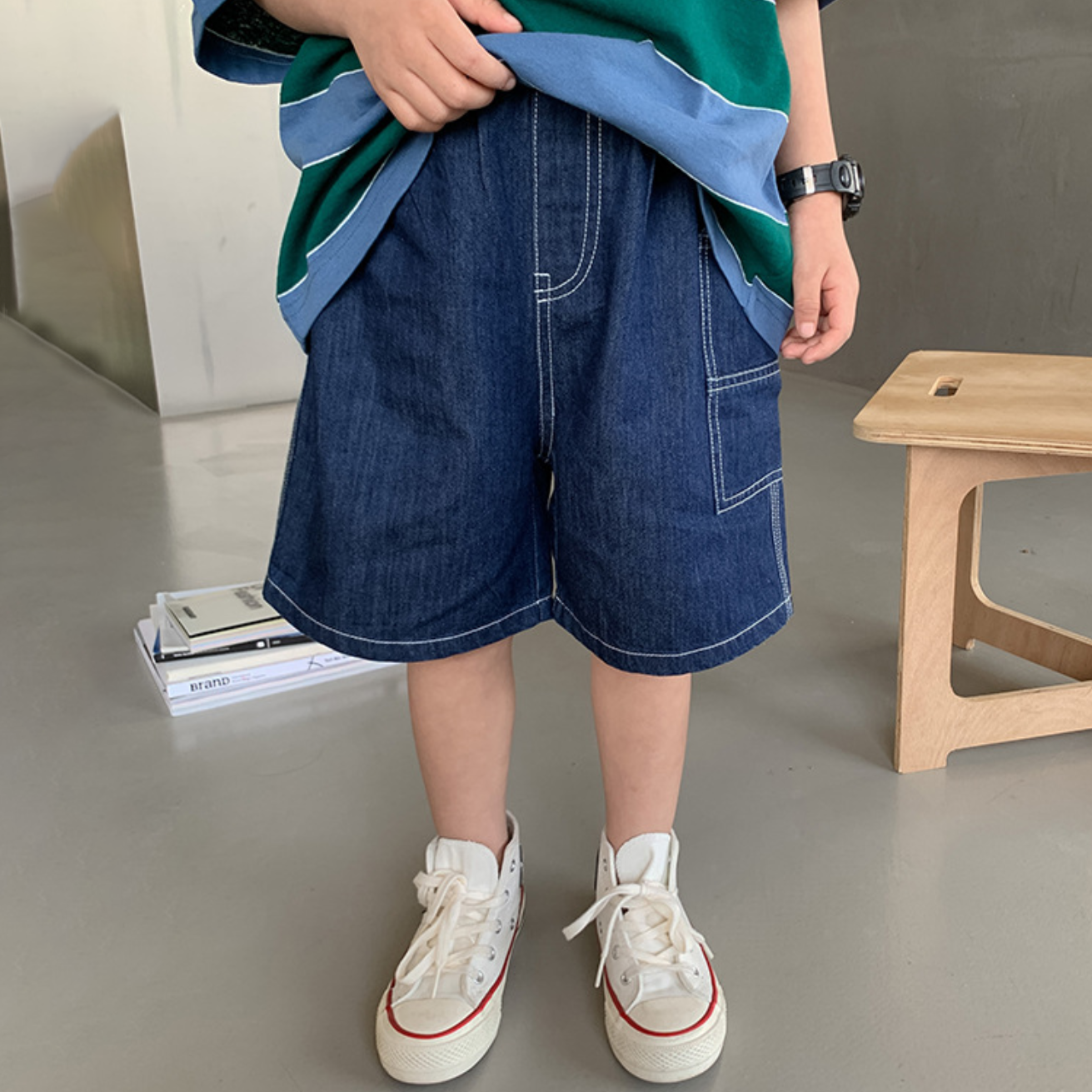 SP-6324 明線工裝牛仔短褲