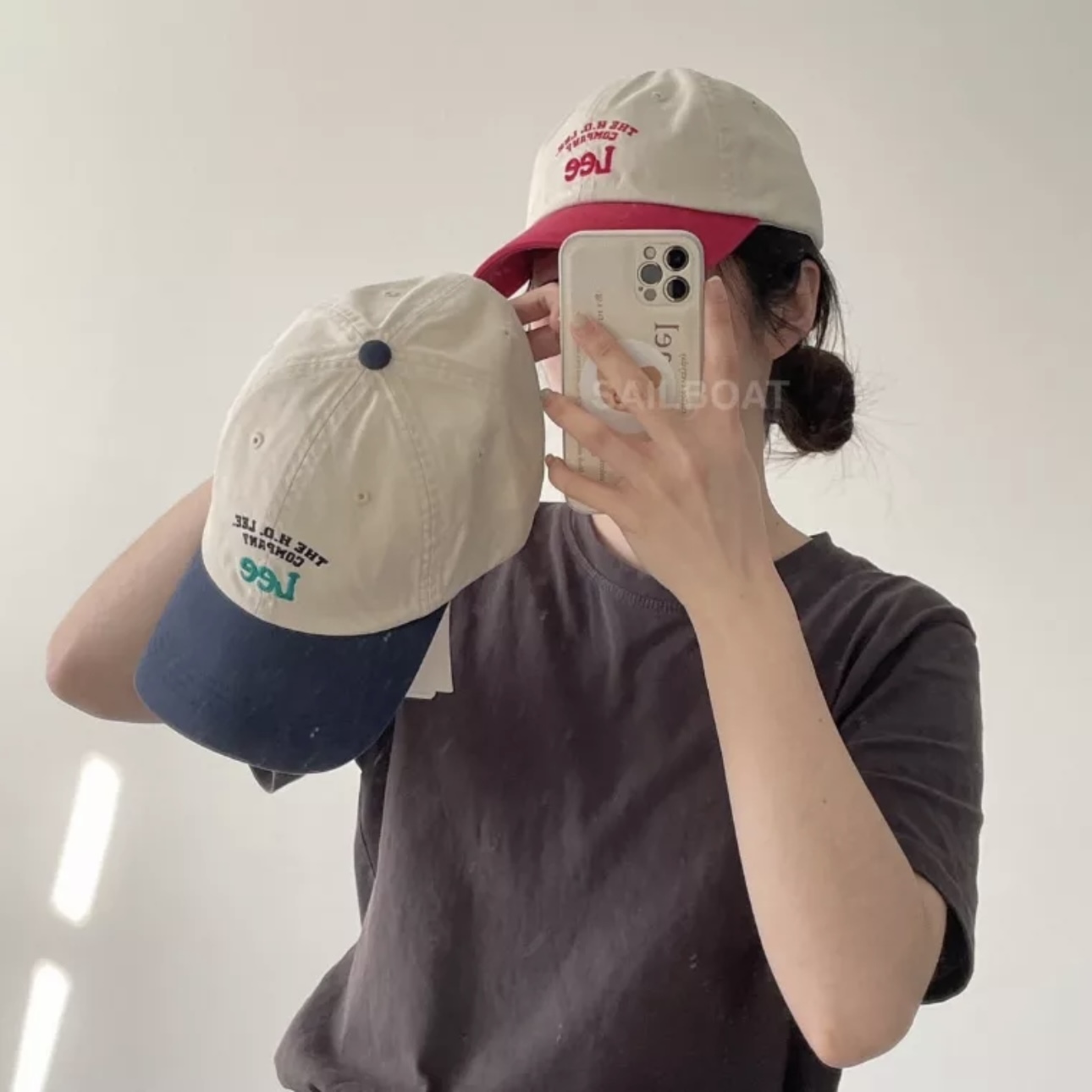 #23SS LEE拼接帽子 配色 棒球帽