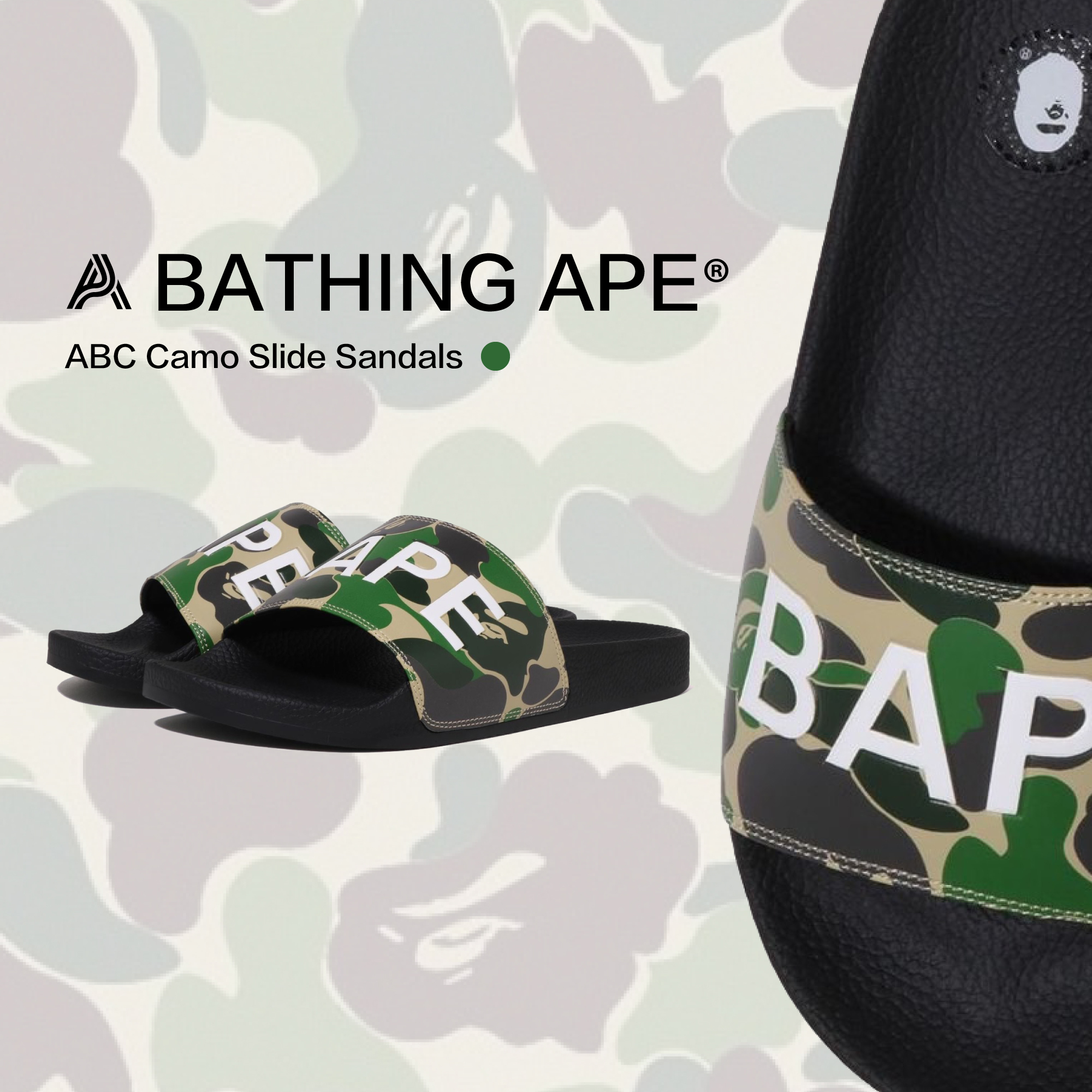 【APAIR】預購 A bathing ape Bape Slipper猿人 迷彩拖鞋