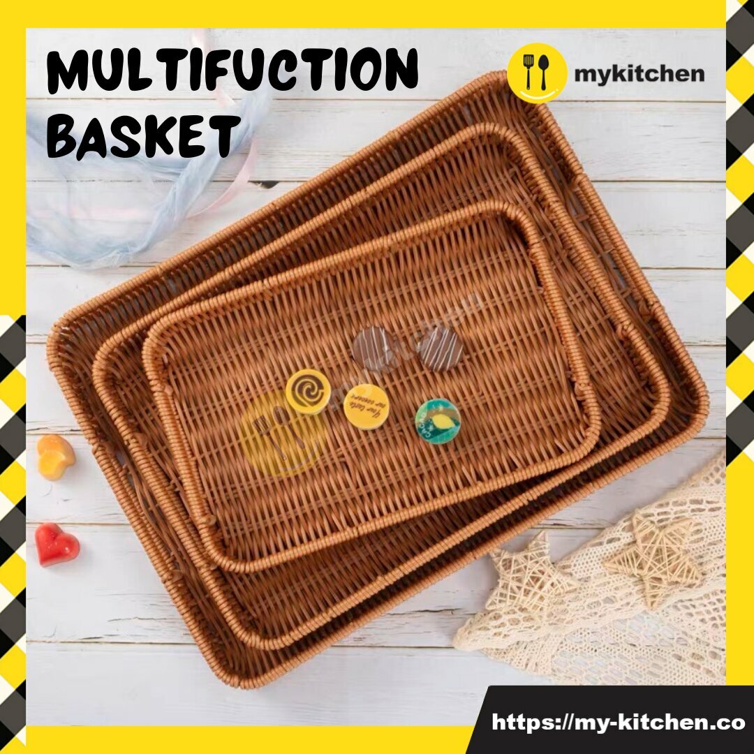 [MY KITCHEN] Multifunction Basket Rattan Tray Fruit Hom