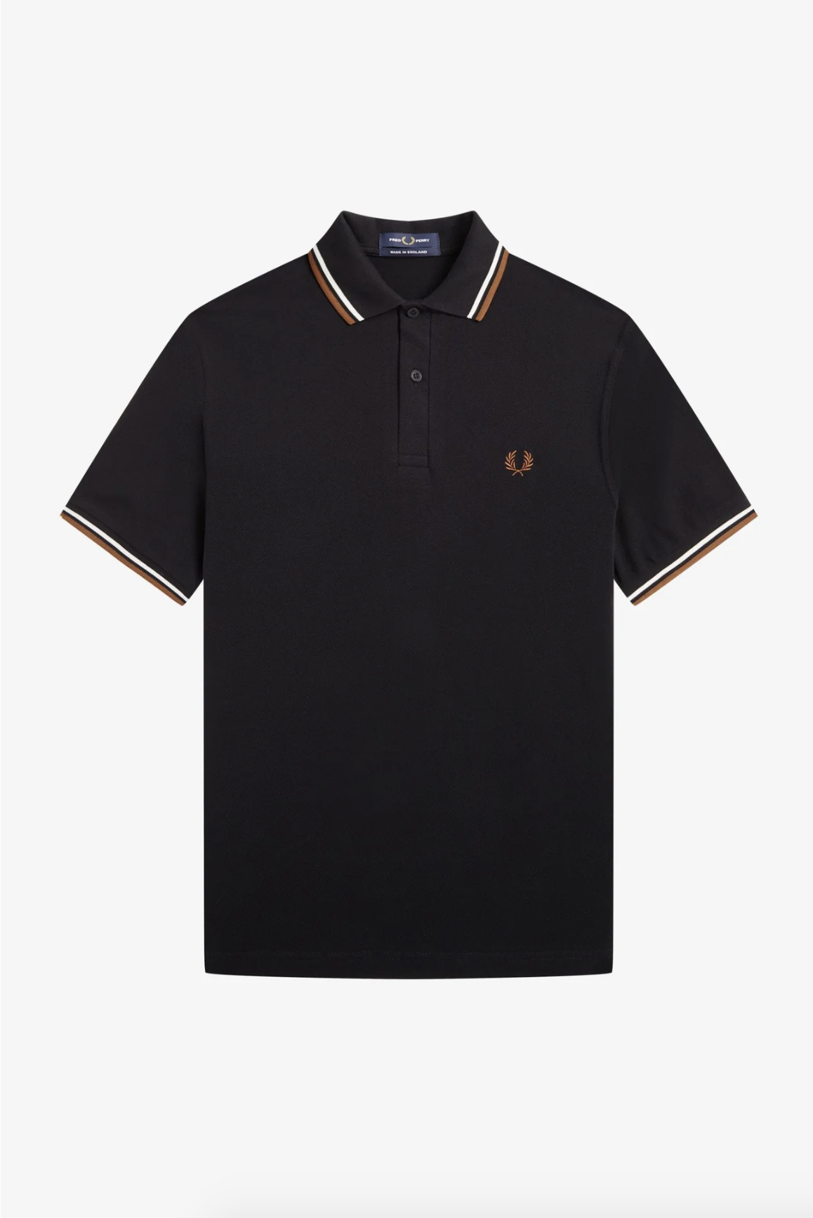 Fred Perry M12 英國製 經典polo衫 (Black / Ecru / Nut)