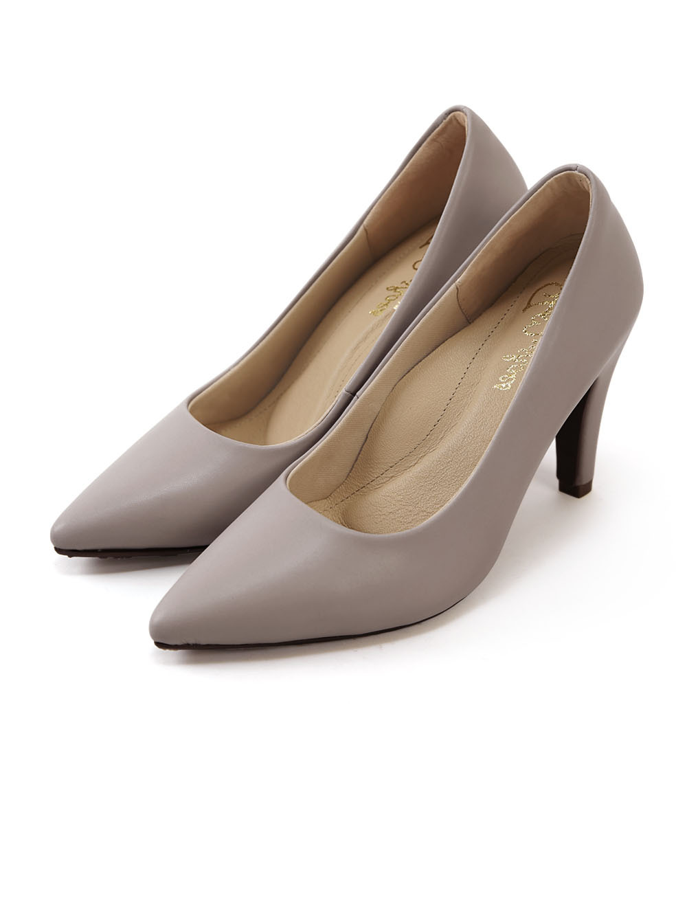 FM SHOES 素面尖頭細跟高跟鞋 灰