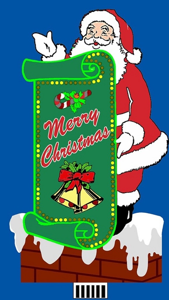 Micro Structures 882018 HO/O scale Merry Christmas Sant