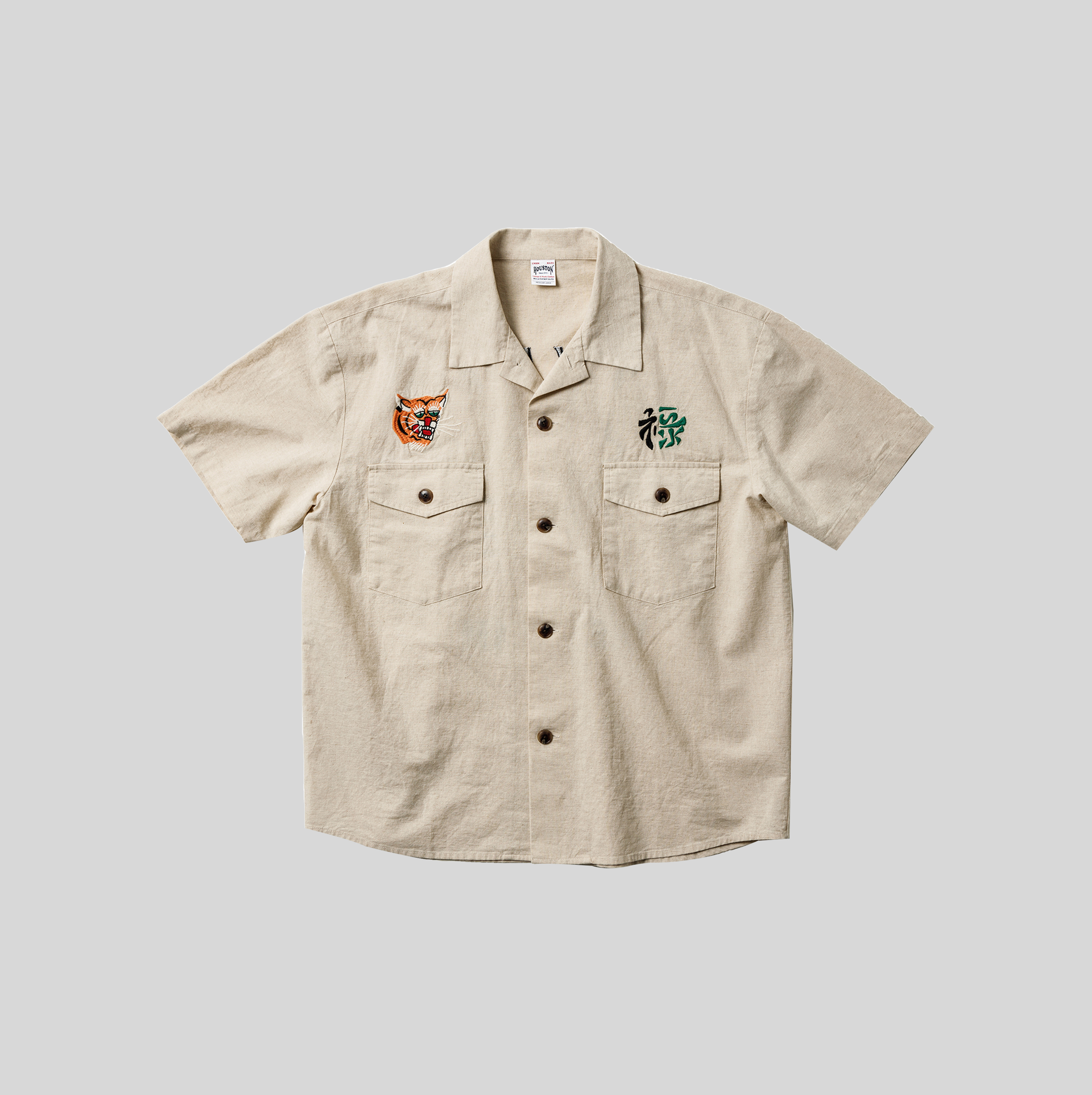 HOUSTON - Cotton Linen EMB Army Shirt