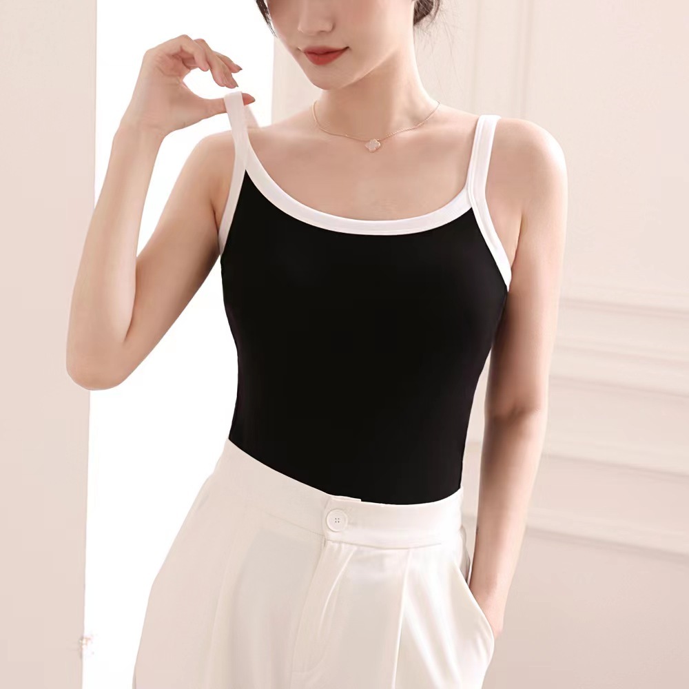 Cotton thin straps singlet (T2377)