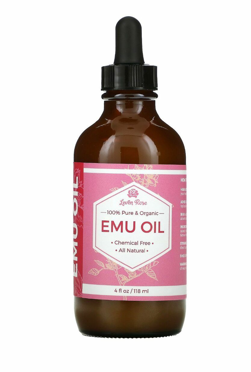 Leven Rose, 100% Pure & Organic Emu Oil, 4 fl oz (118 m