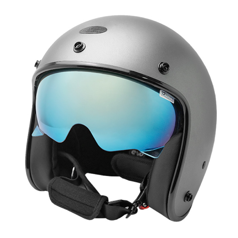 EVO 安全帽 CA312 黑化版 電鍍內鏡 復古帽 半罩式 3/4罩 CA-312｜安信騎士