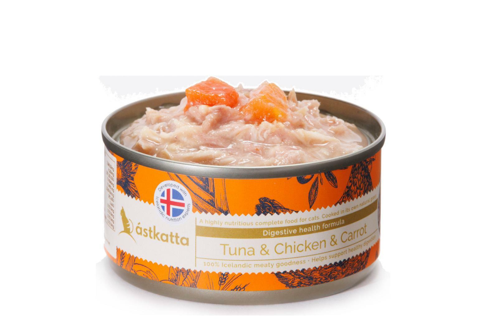 Astkatta 保健主食罐(腸道) - 白鰹吞拿雞肉胡蘿蔔 (深橙) 80g