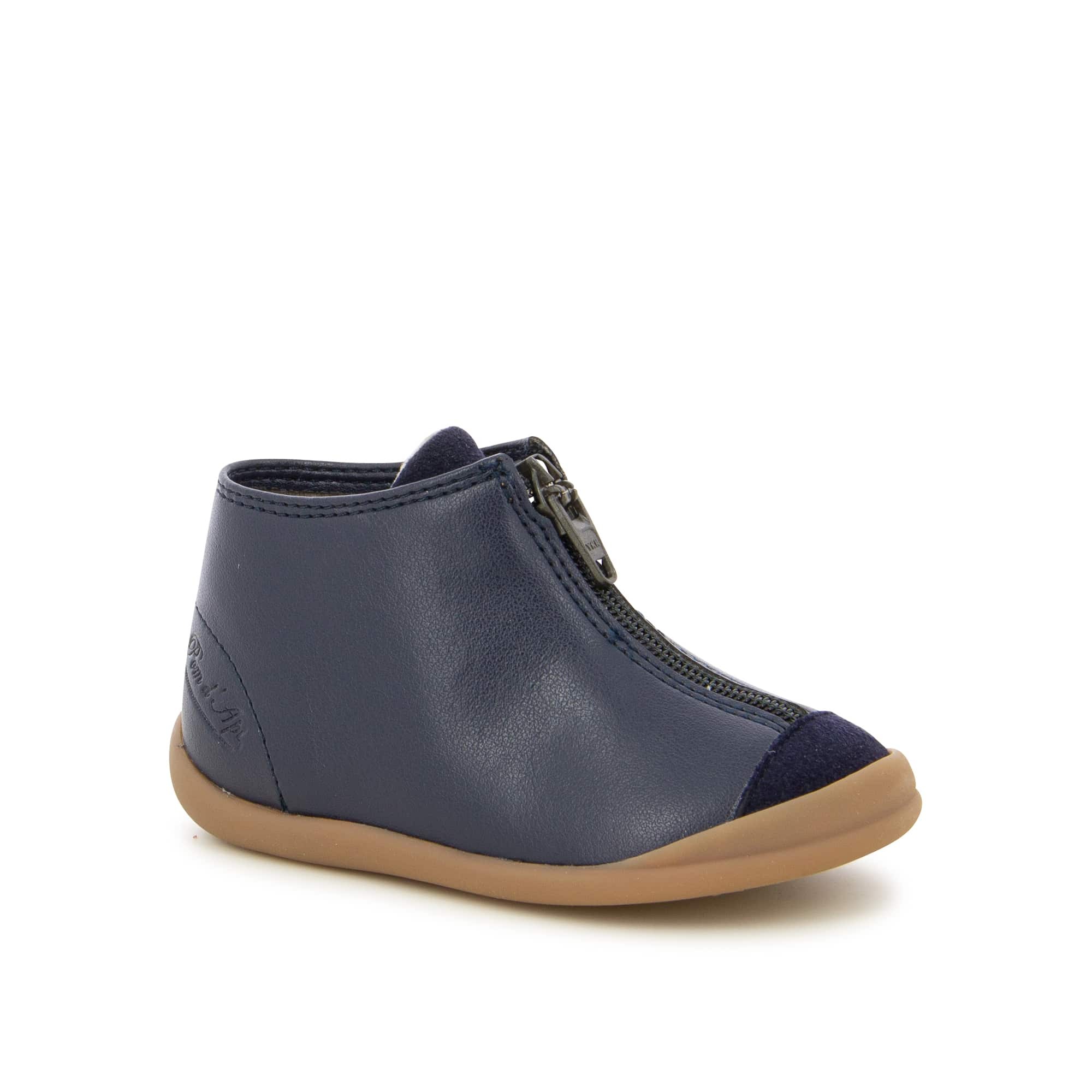 Pom D'api - Sweet 拉鍊學步皮靴 - Marine