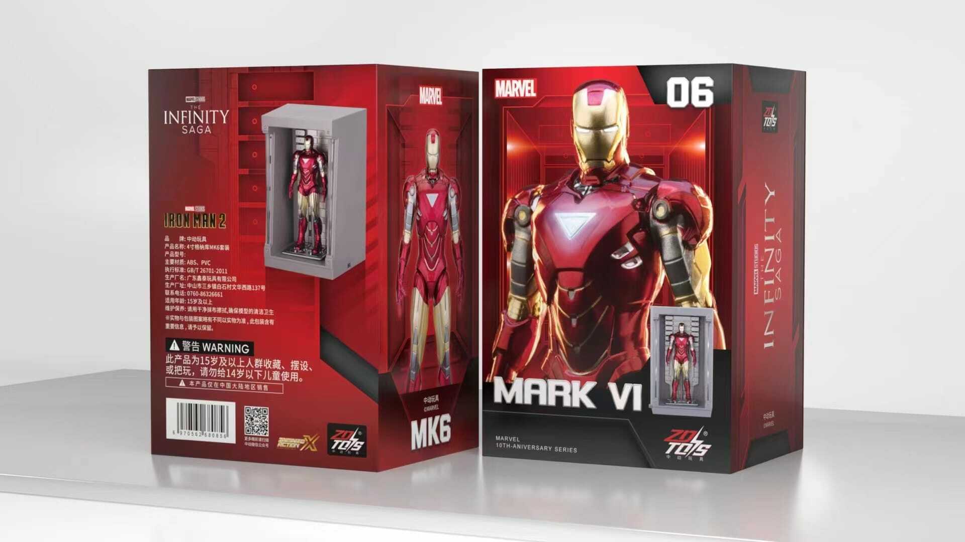 ZD TOYS 4吋 鋼鐵俠 MARK 6 + 格納庫版
