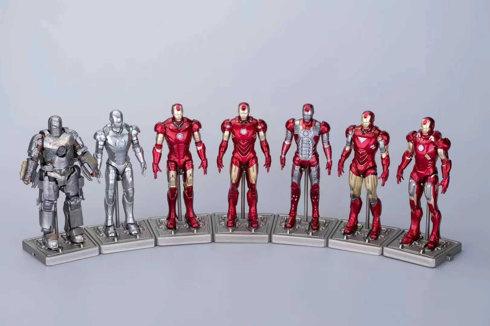 ZD TOYS 4吋 鋼鐵俠 MARK 1至 7 底座版 套裝