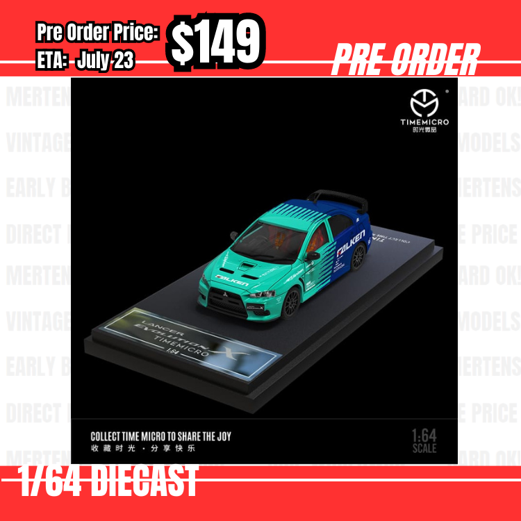 Pre Order-$149 Time Micro 1:64 Mitsubishi Lancer Evo...