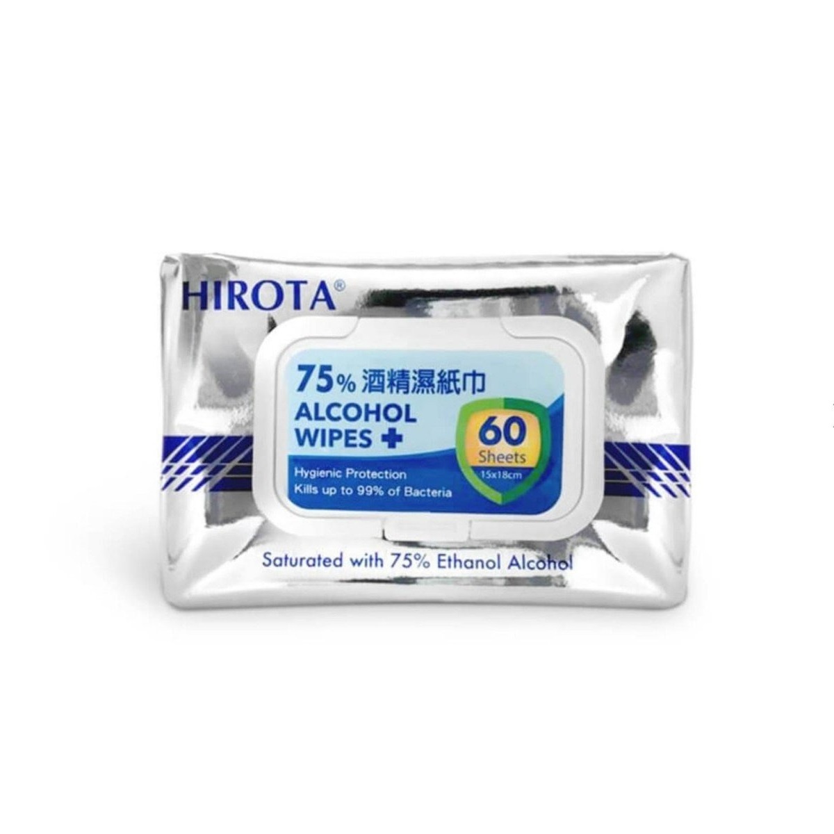Hirota 75% 酒精消毒濕紙巾 (一包60片)