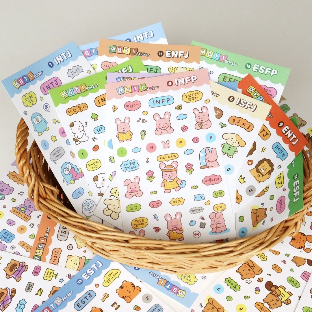 Cute MBTI Die-cut Sticker 可愛動物主題 16型人格貼紙