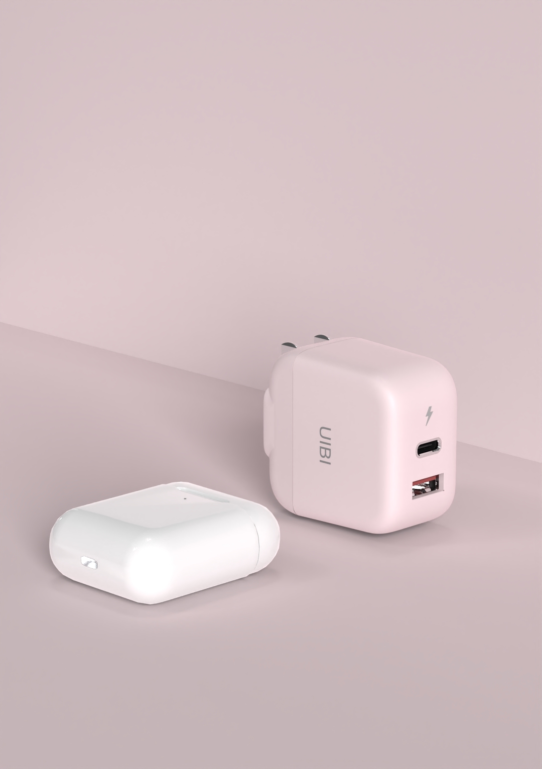 地表最美充電器 UIBI 30w 雙口氮化鎵快充 少女粉