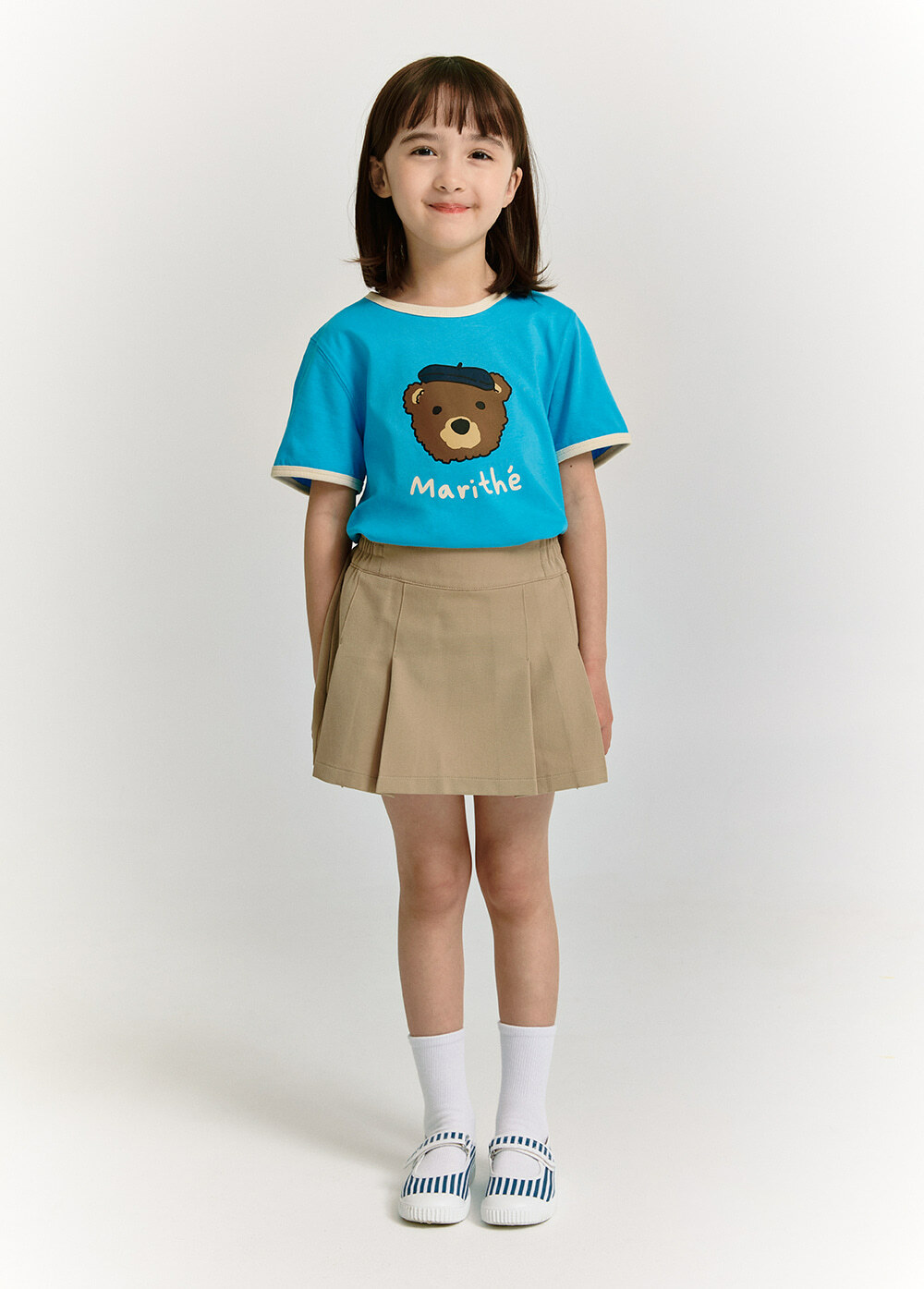 MARITHE FRANCOIS GIRBAUD X VICTORIA KIDS RINGER TEE sky
