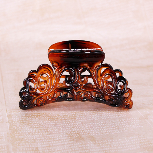 艾莉飾品批發│【C245-906】9cm玳瑁鏤空夾-12入 / 包