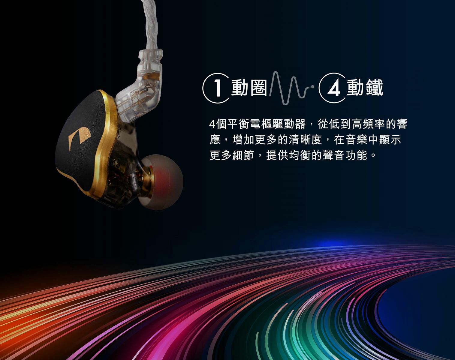 Nakamichi MV500 HI RES 專業級1圈4鐵入耳式監聽耳機