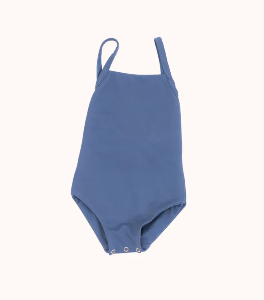 INA SWIM | MARA 連身肩帶泳裝- 沙漠藍