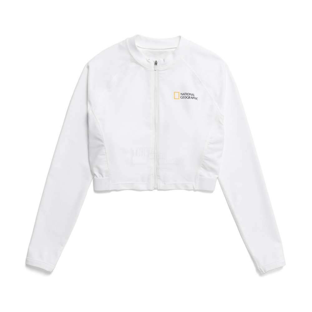 Women‘s Zip-Up Crop Rashguard - WHITE