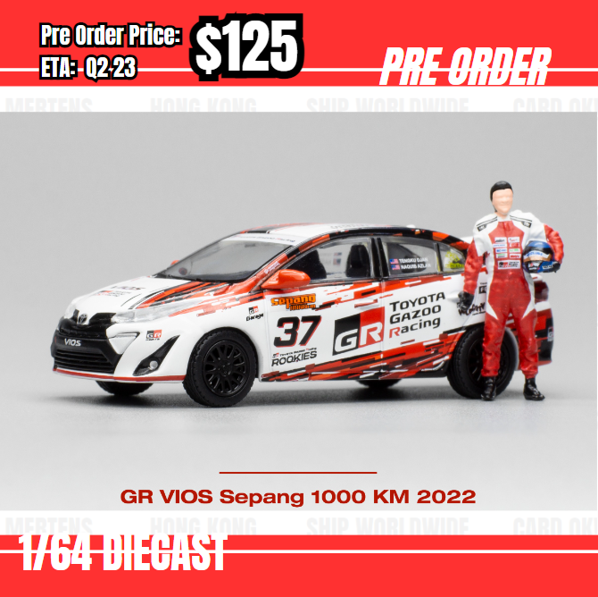 Pre Order-$125 POPRACE 1:64 GR VIOS MALAYSIA SEASON 4 T