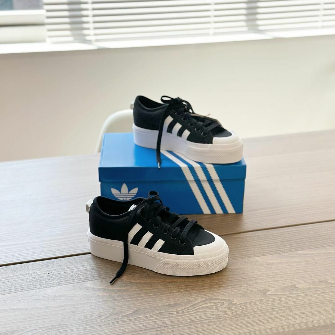 Adidas Originals Nizza Platform 黑色 白色 基本款 厚底 增高 FV5321
