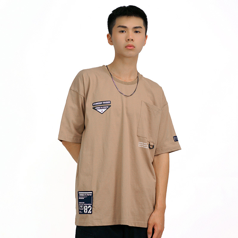 RETOP 工裝軍風 軍事扣環口袋圓領T 可可| RETOP原創潮流服飾品牌