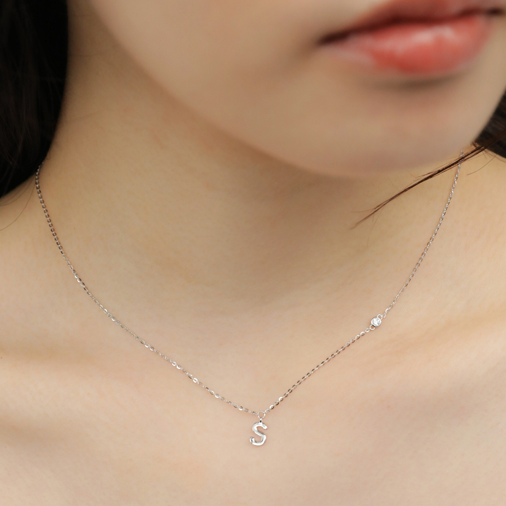 925純銀-鋯石字母S項鍊【NY07DD001_S925_S】