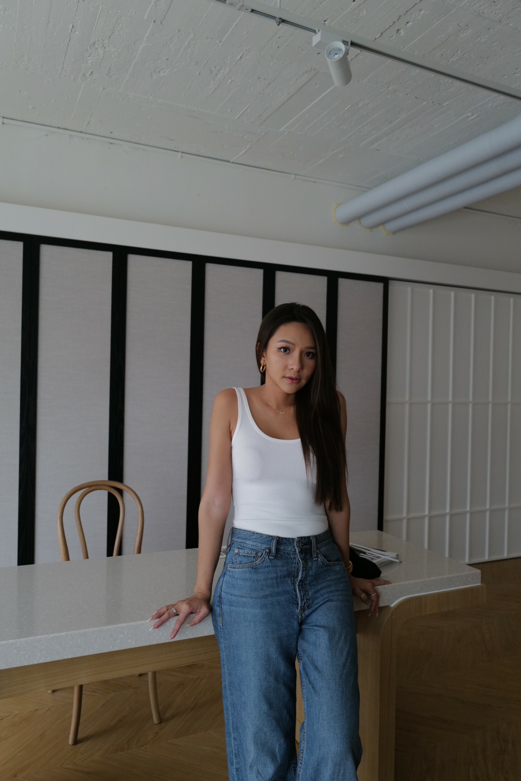 Abby daily tank 小挖背螺紋背心（白）