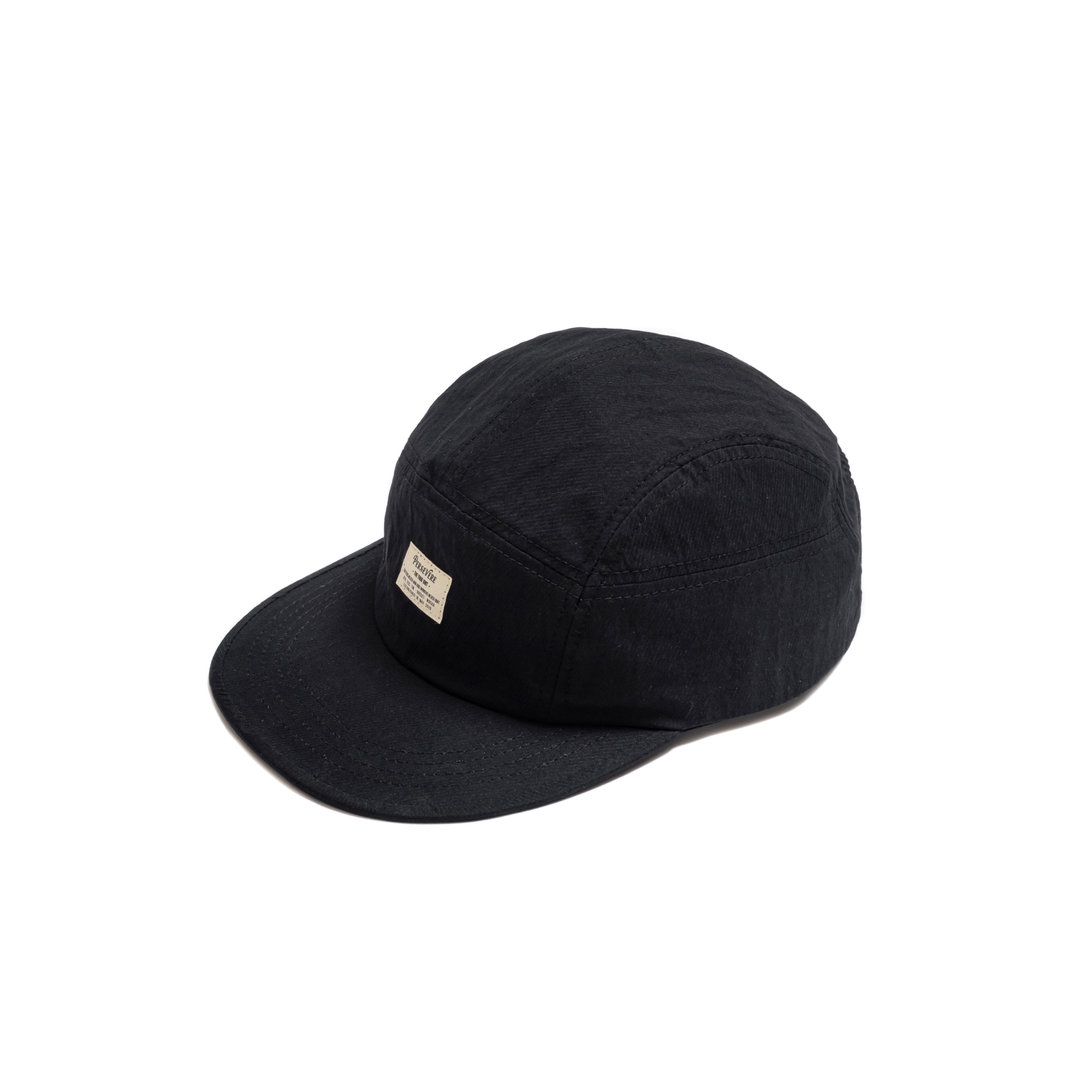 PERSEVERE SPLICED 5-PANEL NYLON CAP - BLACK / ORANGE