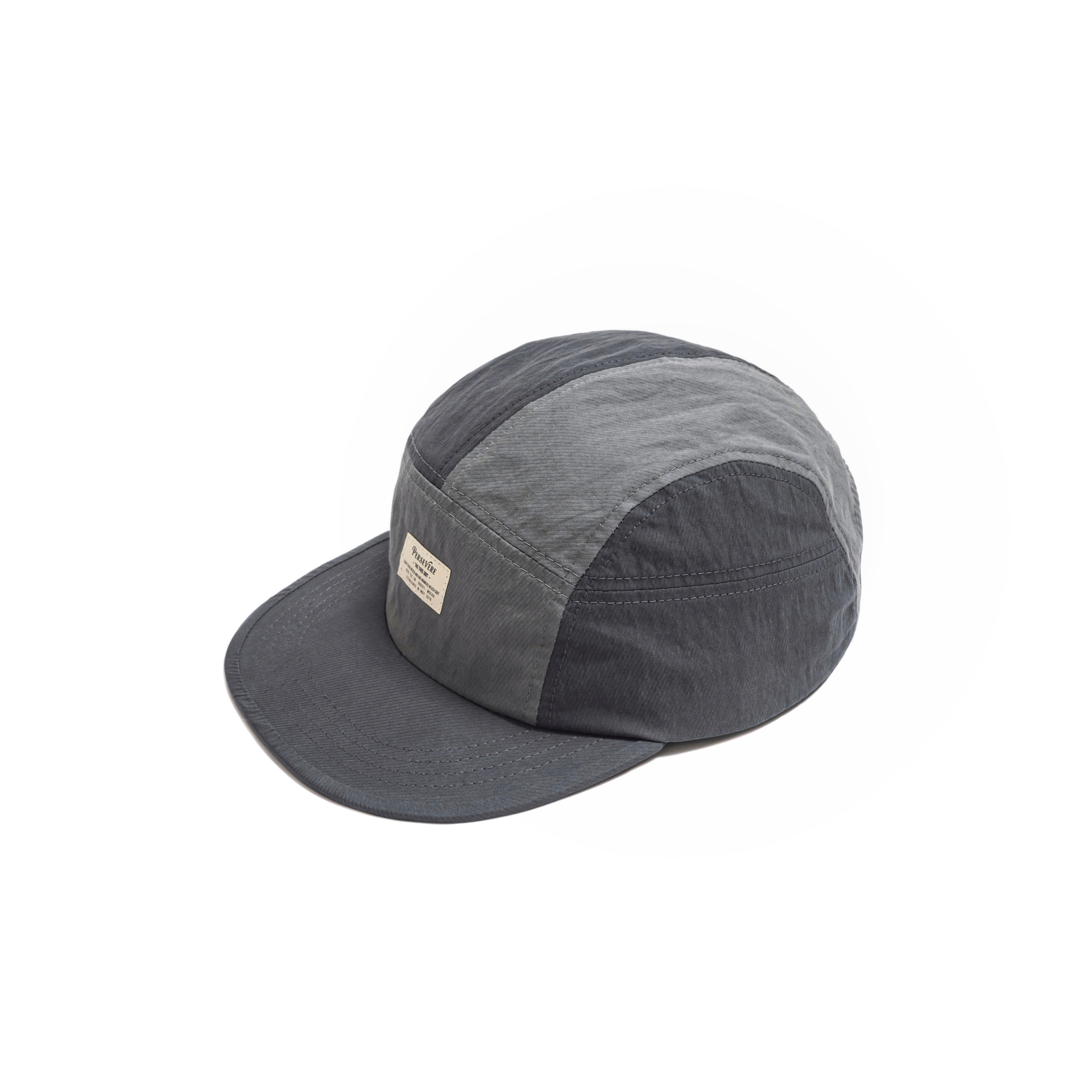 PERSEVERE SPLICED 5-PANEL NYLON CAP - BLACK / ORANGE