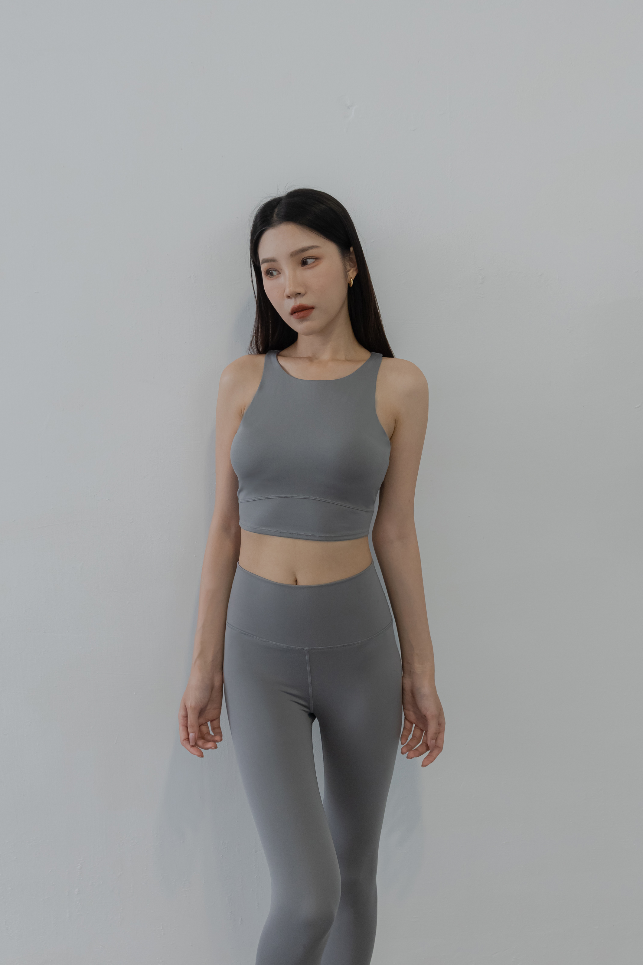 Shyni High-Neck Bra Top- 灰綠