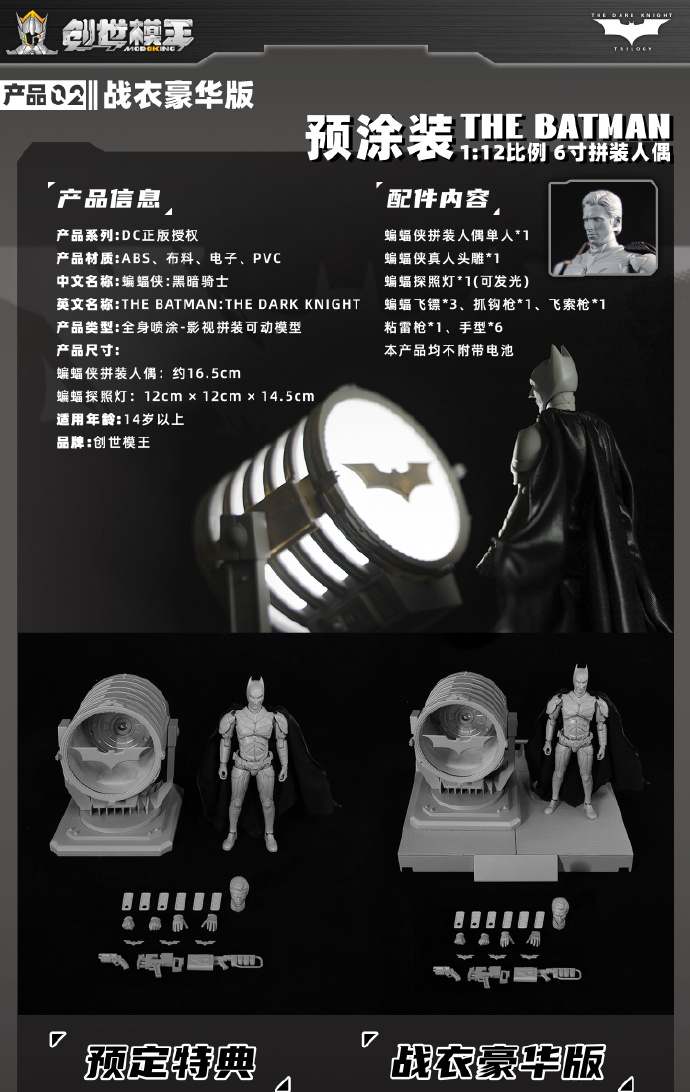 (Pre-Order) MODOKING 1/12 The Dark Knight Pre Painted M