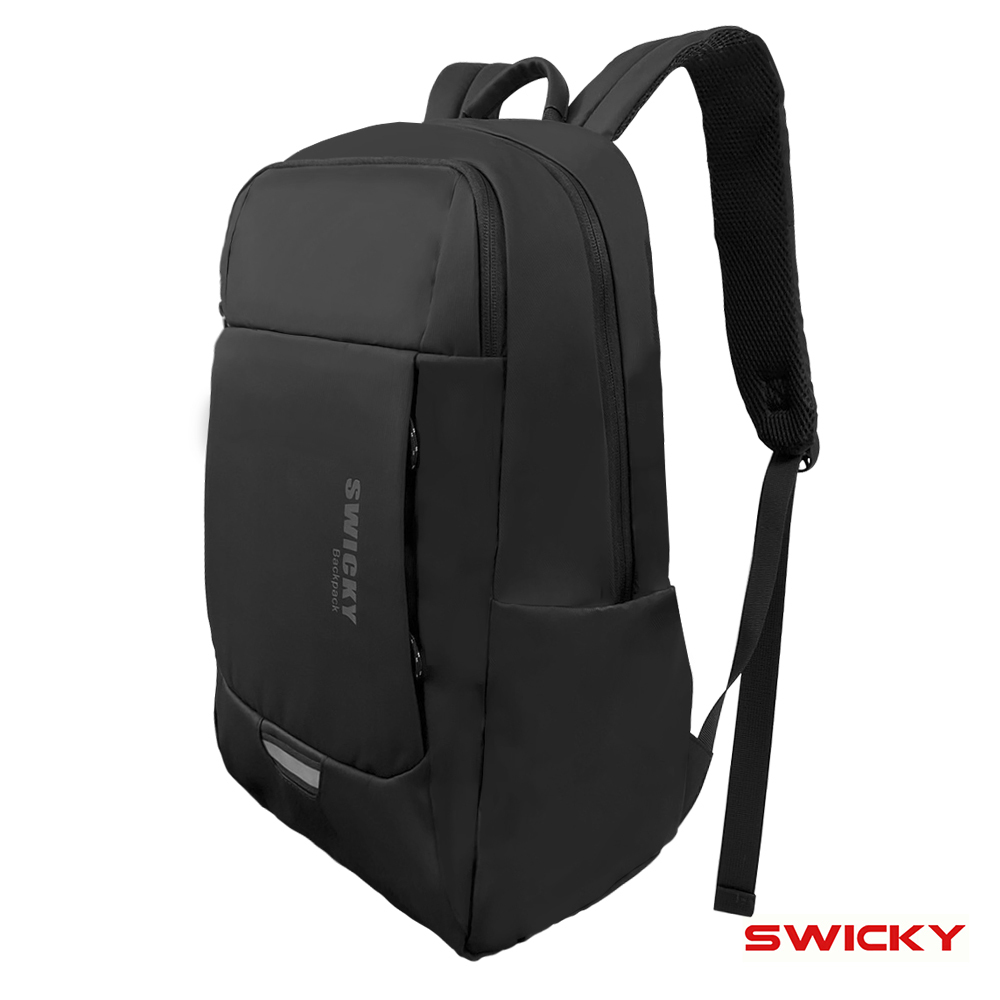 【SWICKY】 大容量防潑水立體後背包/減壓透氣包(黑)