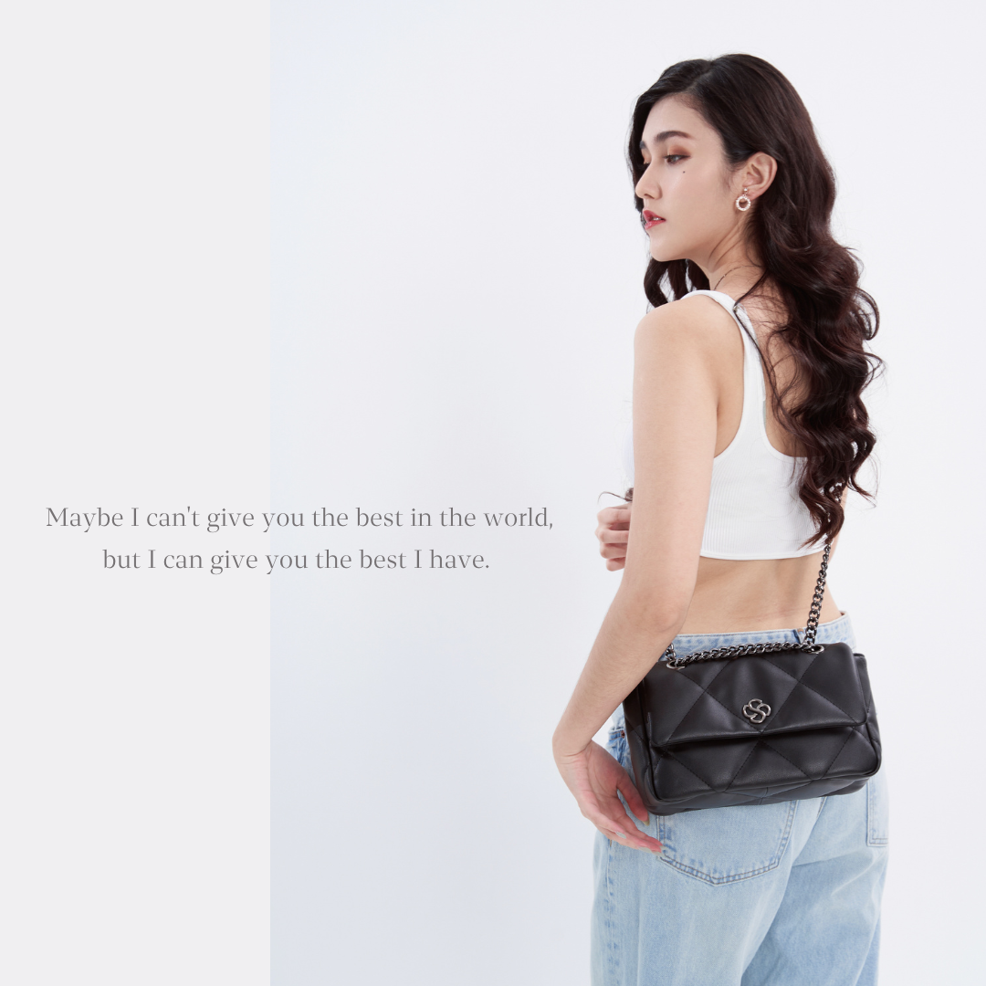 STEVANIE - Alyssa 黑色鏈條包 (大款)